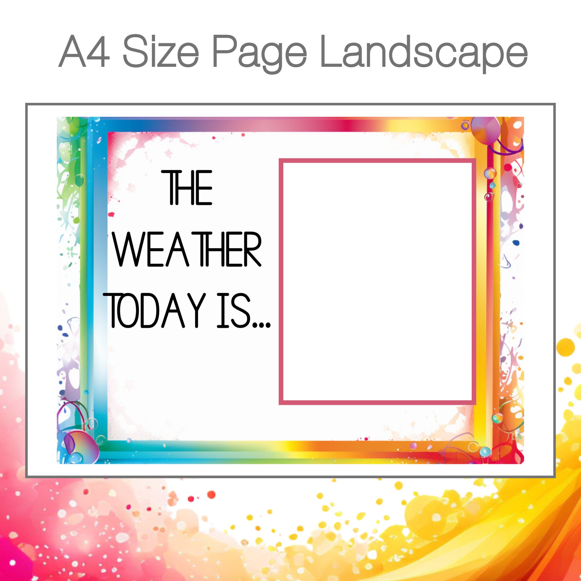 Rainbow Themed Classroom Kids Weather Chart Printable - All Seasons ...