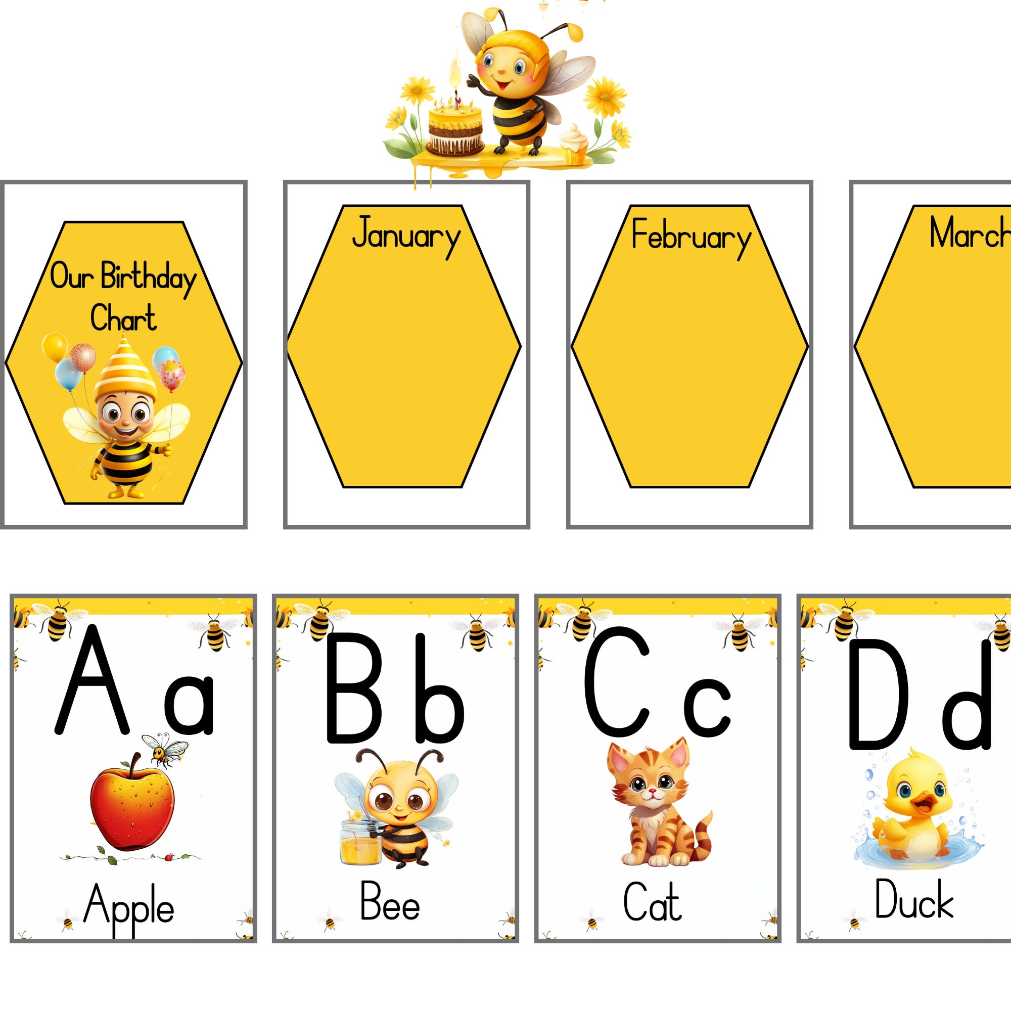 Bee Themed Classroom Decor Bundle Printables Includes 7 Amazing Bee ...