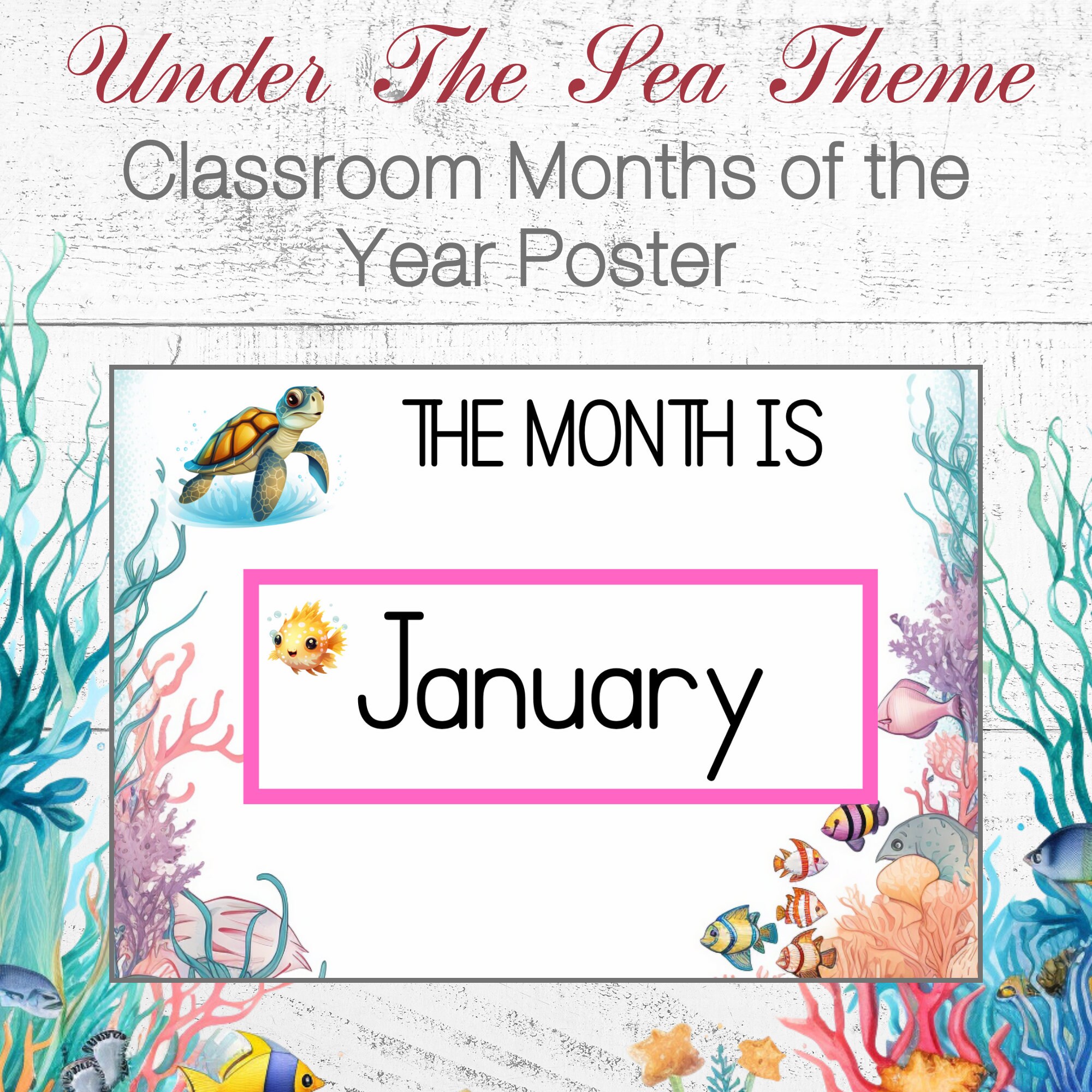 Under the Sea Classroom Theme Days of the Week Poster Printable ...