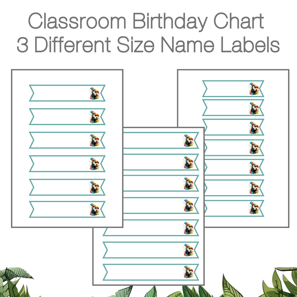 Jungle Theme Classroom Birthday Chart Ideas Printable - Birthday Charts ...