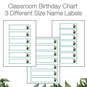 Jungle Theme Classroom Birthday Chart Ideas Printable - Birthday Charts ...