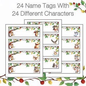 Owl Theme Classroom Name Tags Printable - Name Tags for Little Learners ...