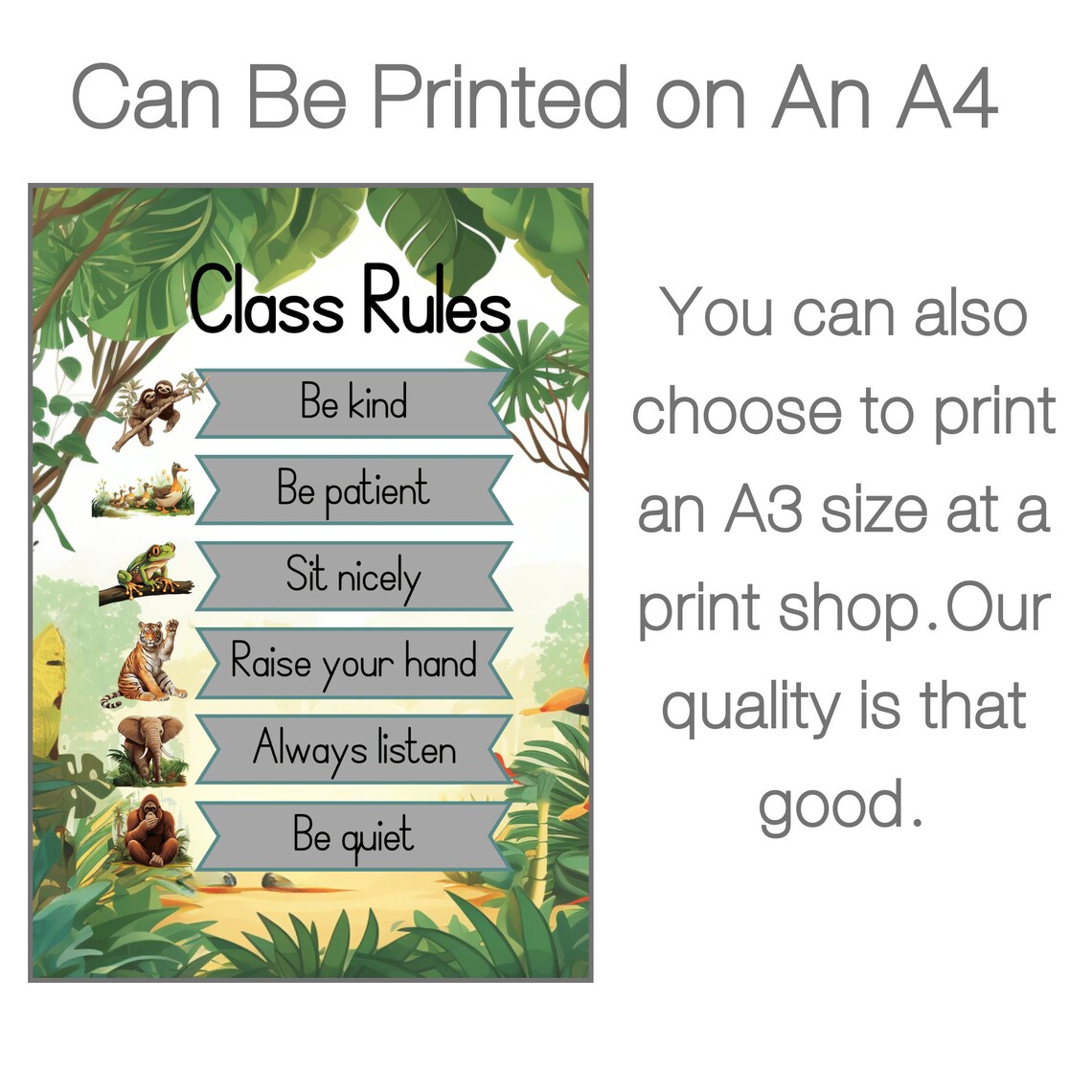 Jungle Theme Classroom Rules Posters Printable - Class Rules for ...