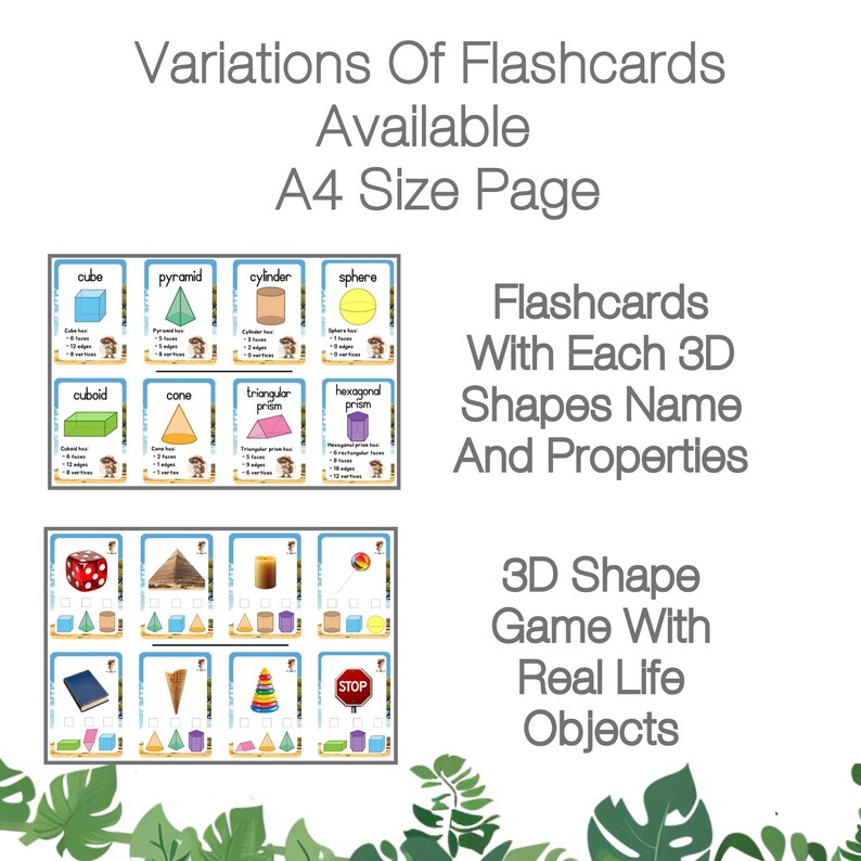 Safari Classroom Theme | 3D Shapes | Math Shape Posters | Printable 3D ...