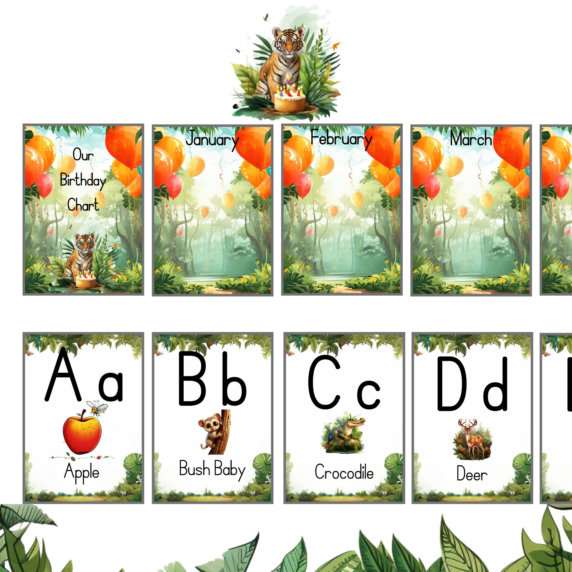 Jungle Theme Classroom Decor Bundle Printables - Includes 15 Amazing ...