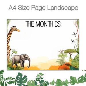 Safari Theme Classroom Days of the Week Poster Printable & Months of ...
