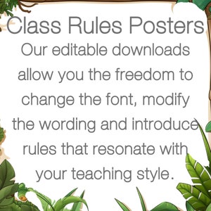 Jungle Theme Classroom Rules Posters Printable - Class Rules for ...