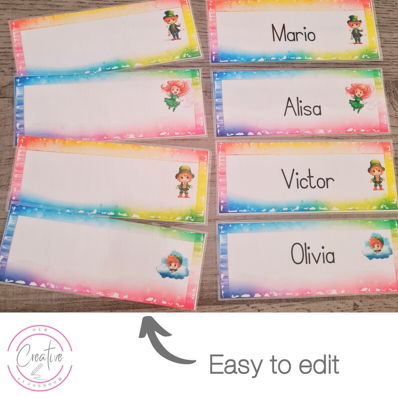 Rainbow Themed Classroom Name Tags Printable - Name Tags for ...