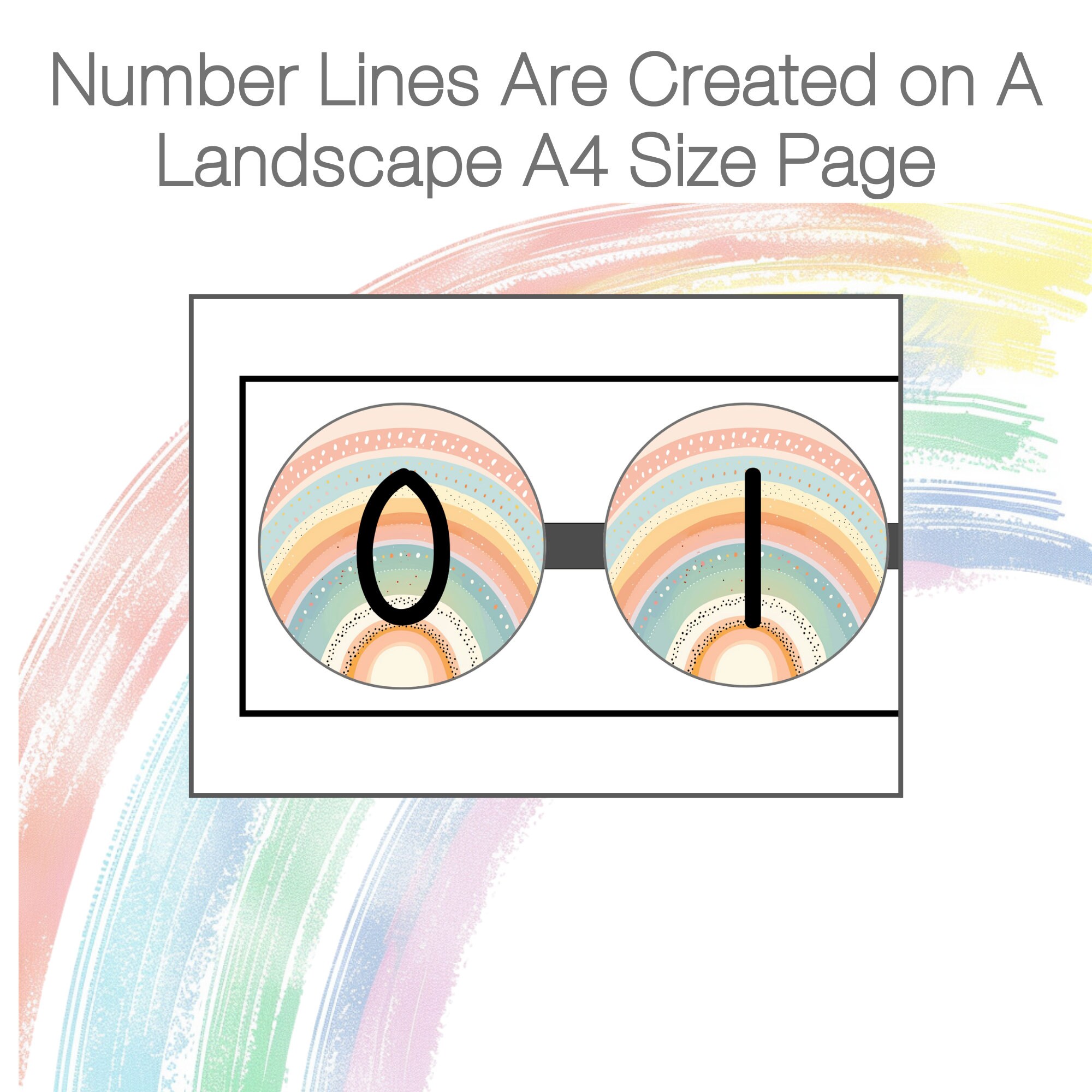 Boho Rainbow Theme Classroom | Number Lines | 2 Various Styles of ...