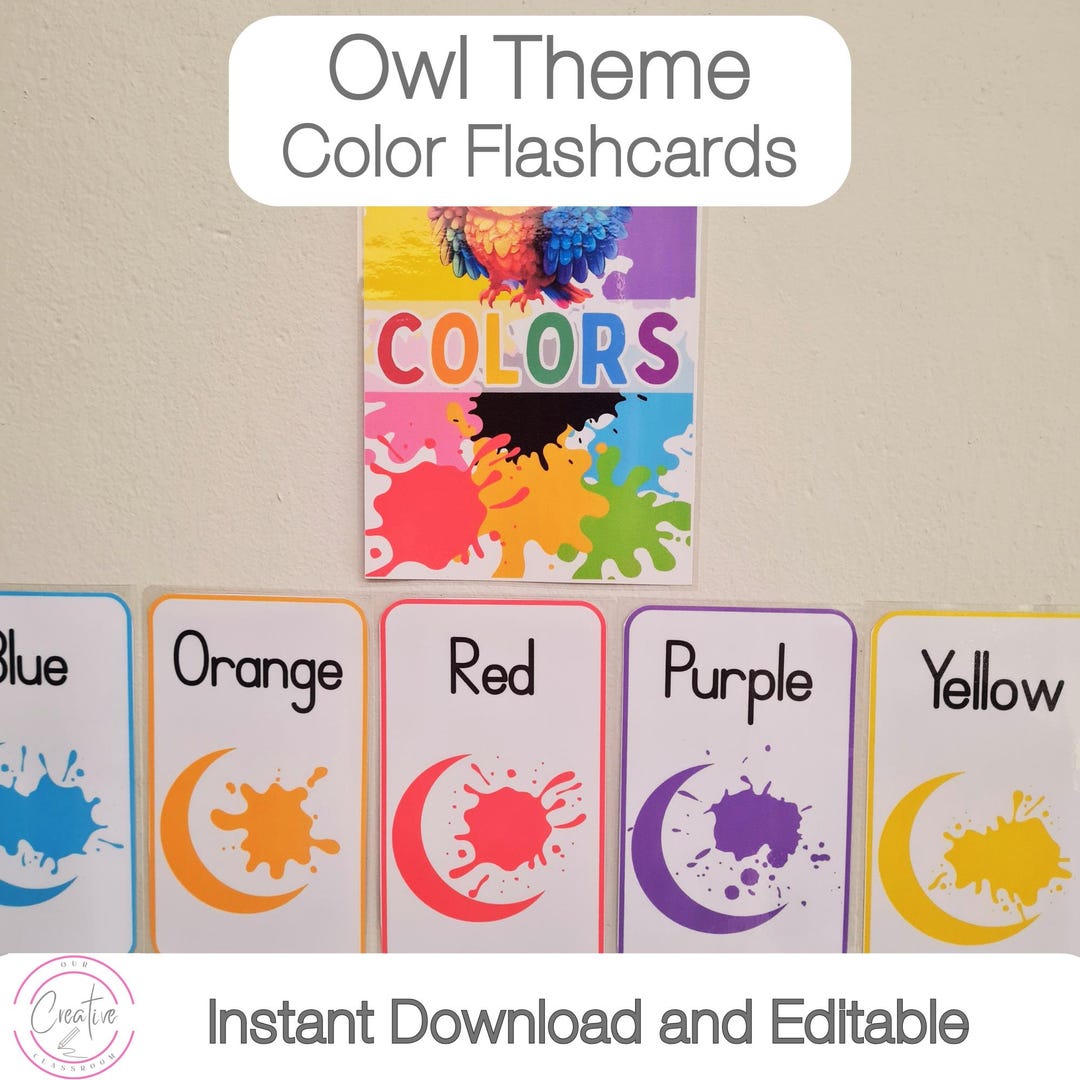 Owl Classroom Theme | Color Flashcards | Color Recognition | Printable ...
