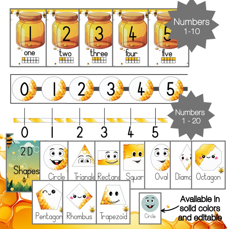 Bee Themed Classroom Decor Bundle Printables - Includes 15 Amazing Bee ...