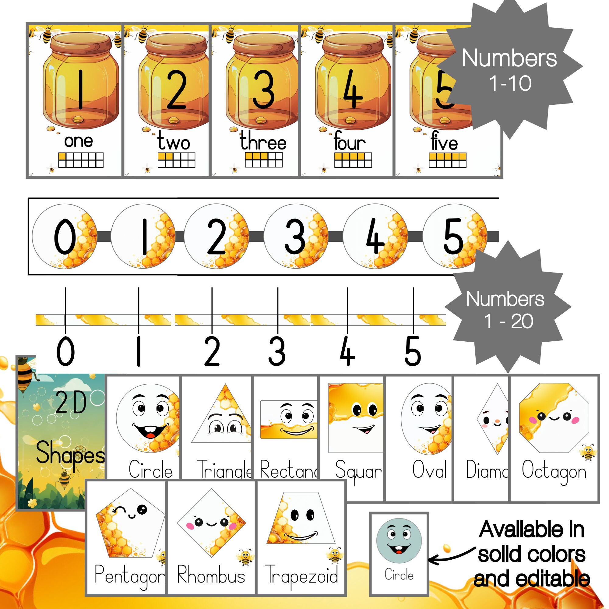 Bee Themed Classroom Decor Bundle Printables - Includes 15 Amazing Bee ...