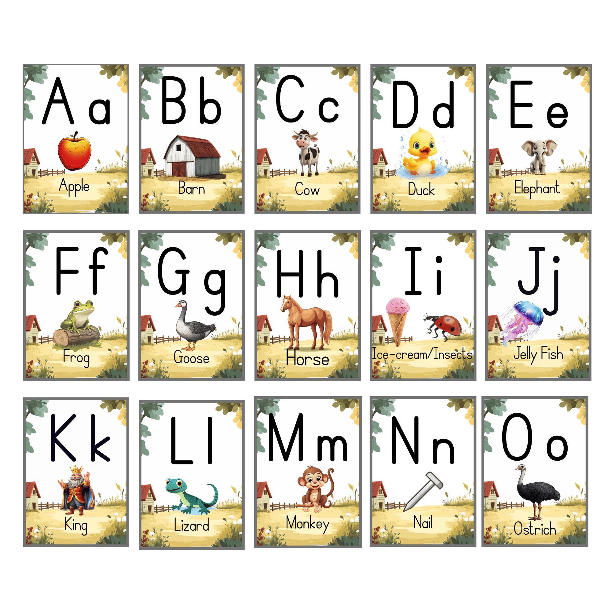 Farm Theme Classroom Alphabet Posters | Classroom Decor | Phonics ...