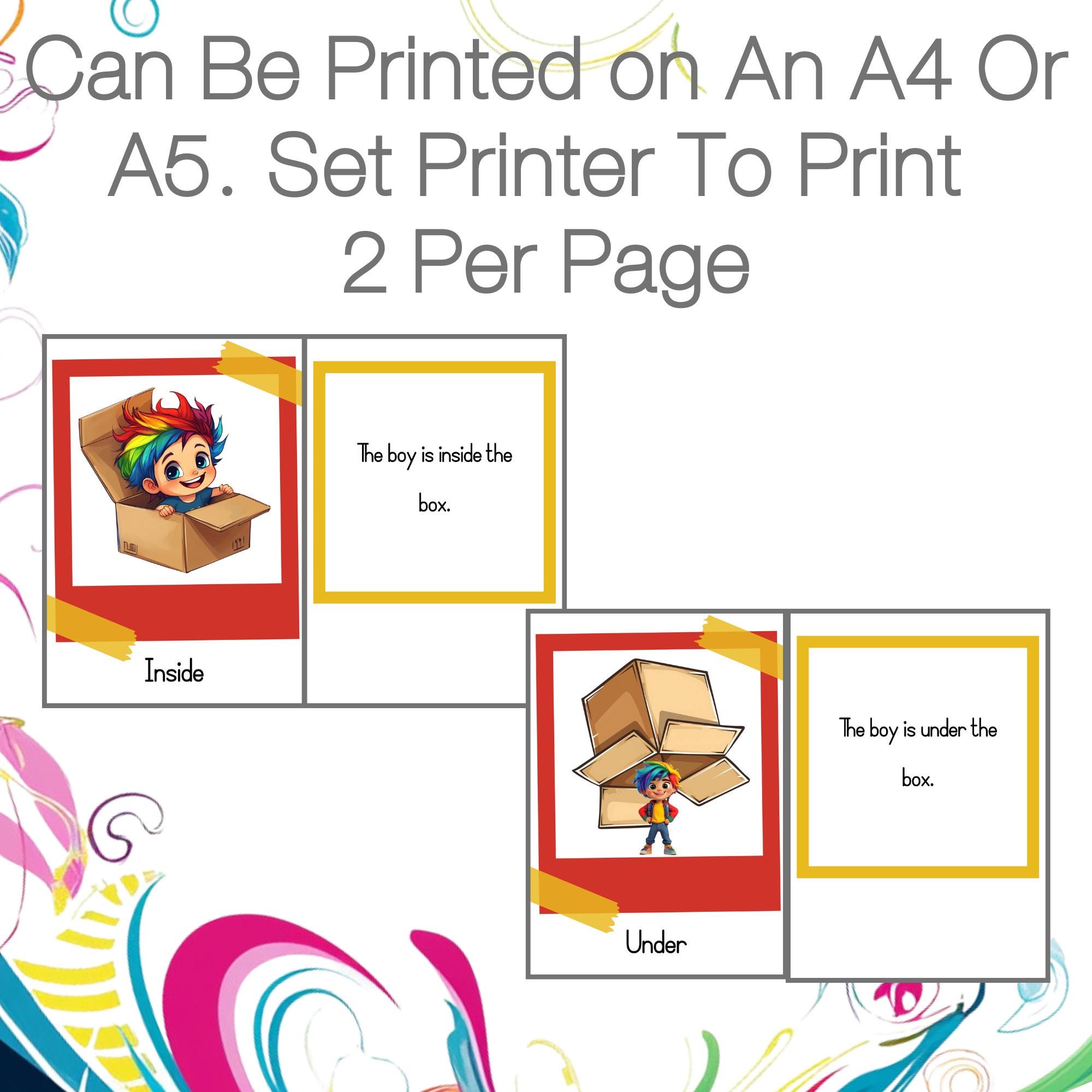 Colorful Classroom Theme | English Prepositions | Editable Flashcards ...