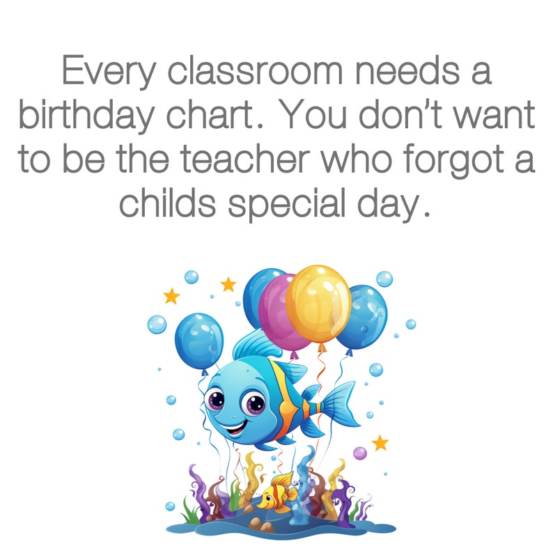 Under the Sea Theme Classroom Birthday Chart Ideas Printable - Birthday ...