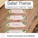 Safari Theme Classroom Name Tags Printable - Name Tags for Kindergarten ...