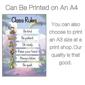 Dinosaur-themed Classroom Rules Posters Printable - Class Rules for ...