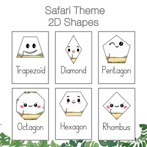 Safari Classroom Theme | 2D Shapes | Math Shape Posters | Printable 2D ...