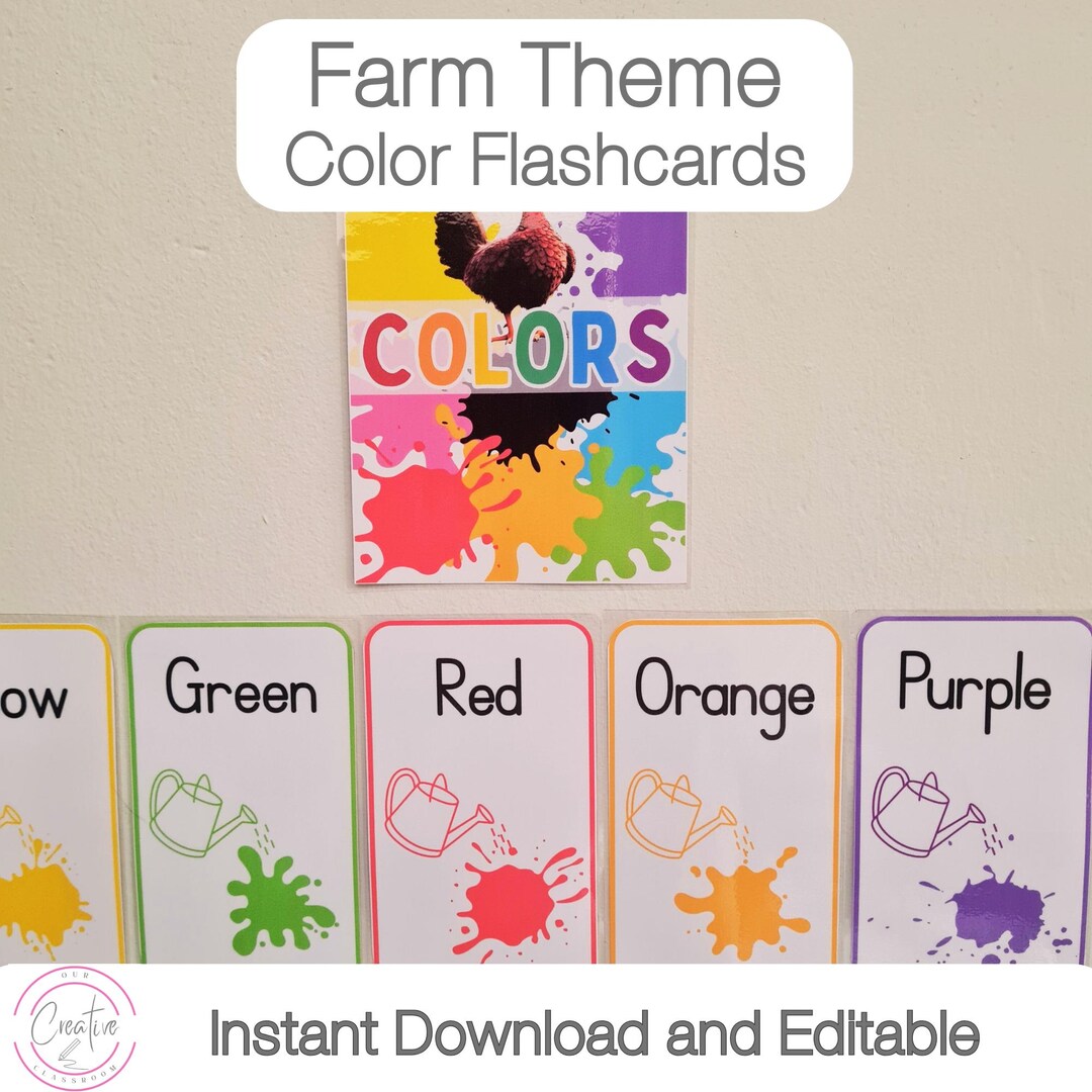 Farm Classroom Theme | Color Flashcards | Color Recognition | Printable ...
