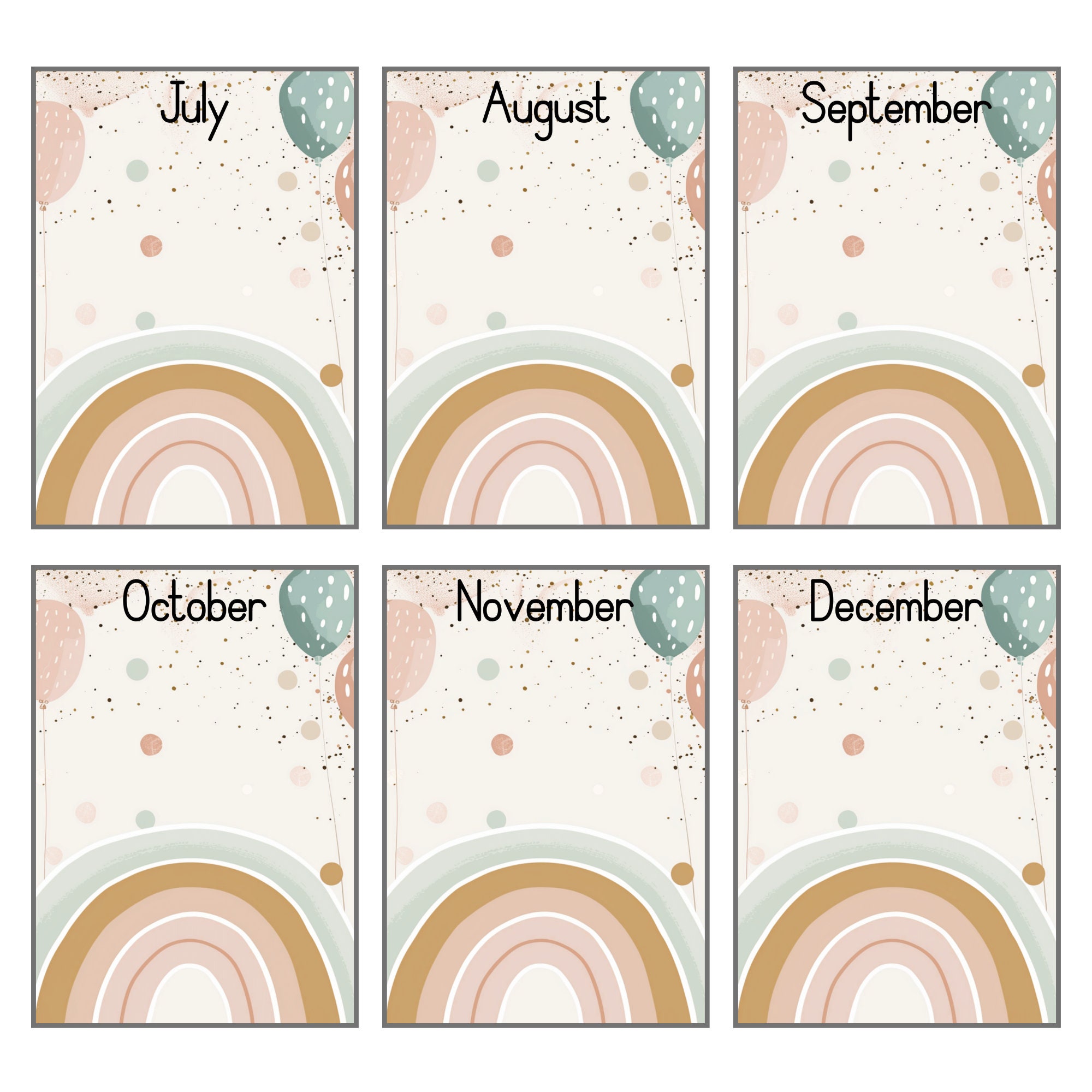 BOHO RAINBOW Birthday Chart | Editable | Pastel Rainbow Classroom Decor ...