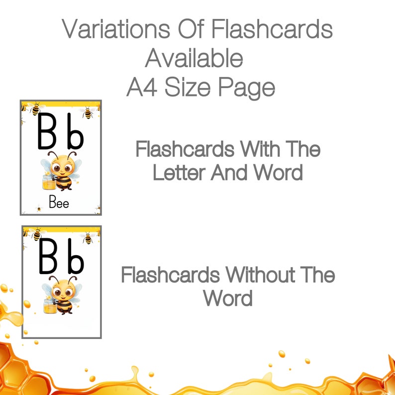 Bee Themed Classroom Alphabet Flashcards PDF Printable - Alphabet ...