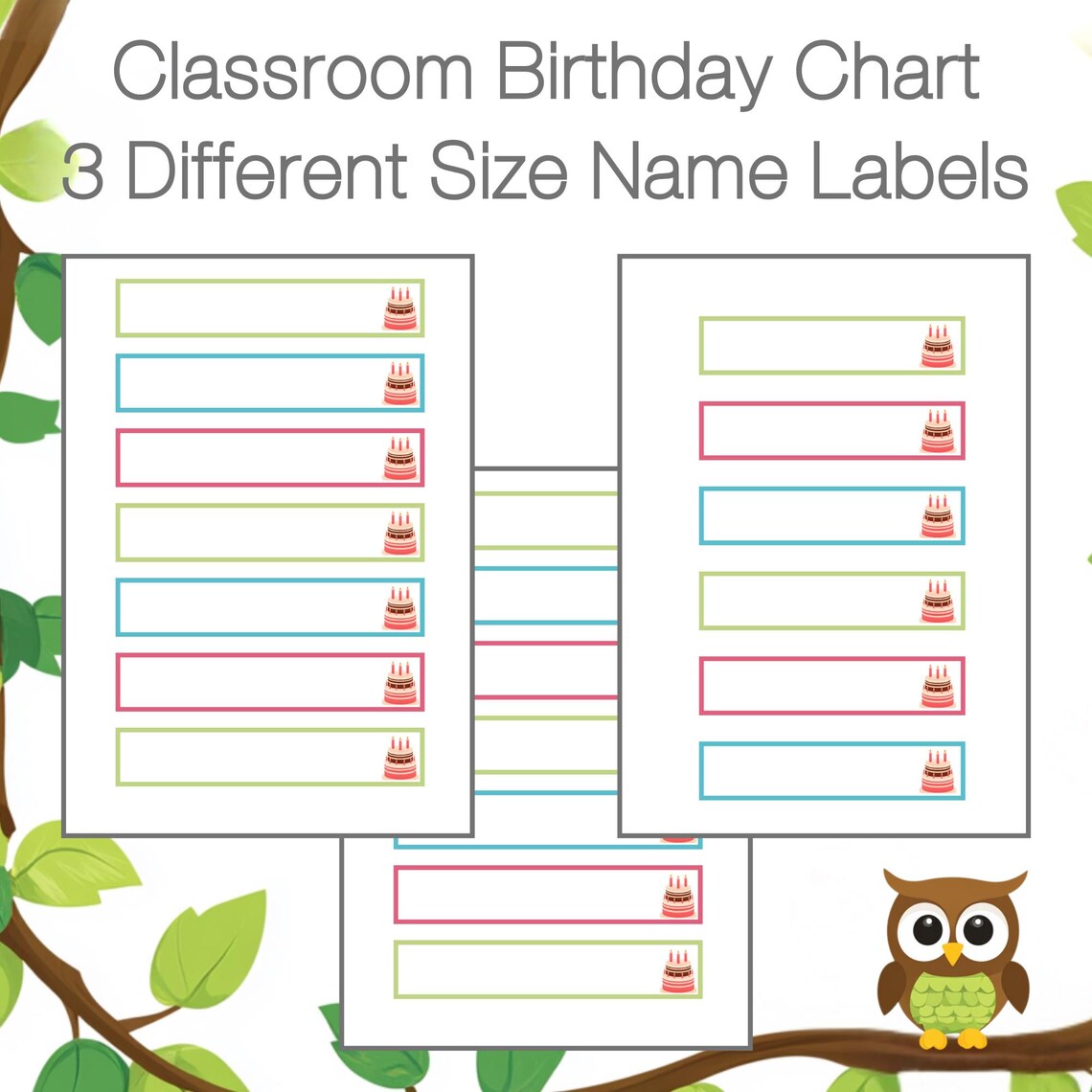 Owl Theme Classroom | Birthday Chart Ideas Printable | Birthday Charts ...