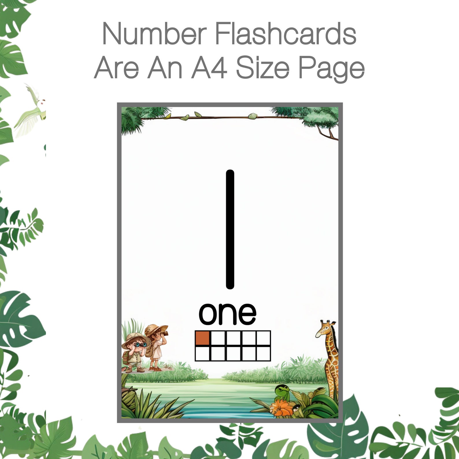 Safari Theme Classroom | Number Flashcards | Number Posters | Editable ...