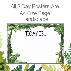 Dinosaur Theme Classroom Days of the Week Poster Printable & Months of ...