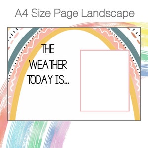 BOHO RAINBOW Classroom Weather Chart & Seasons Poster | Pastel Rainbow ...