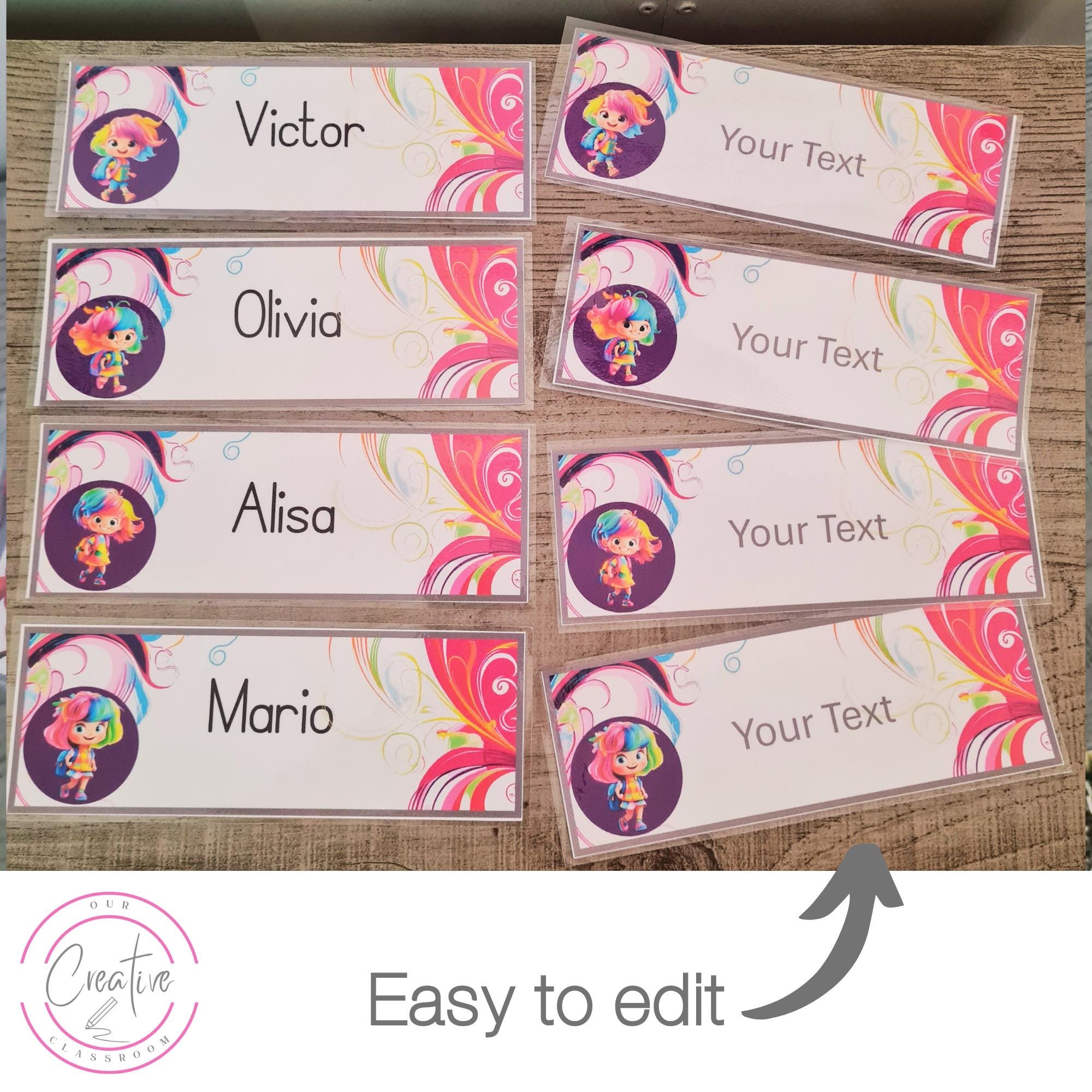 Colorful Classroom Theme Name Tags Printable - Name Tags for Little ...