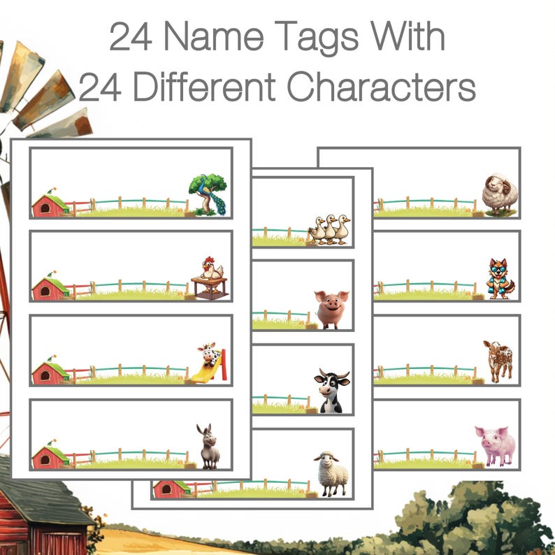 Farm Theme Classroom Name Tags Printable - Name Tags for Little ...