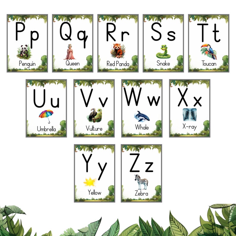 Jungle Classroom Theme | Alphabet Posters | Alphabet Class Display ...