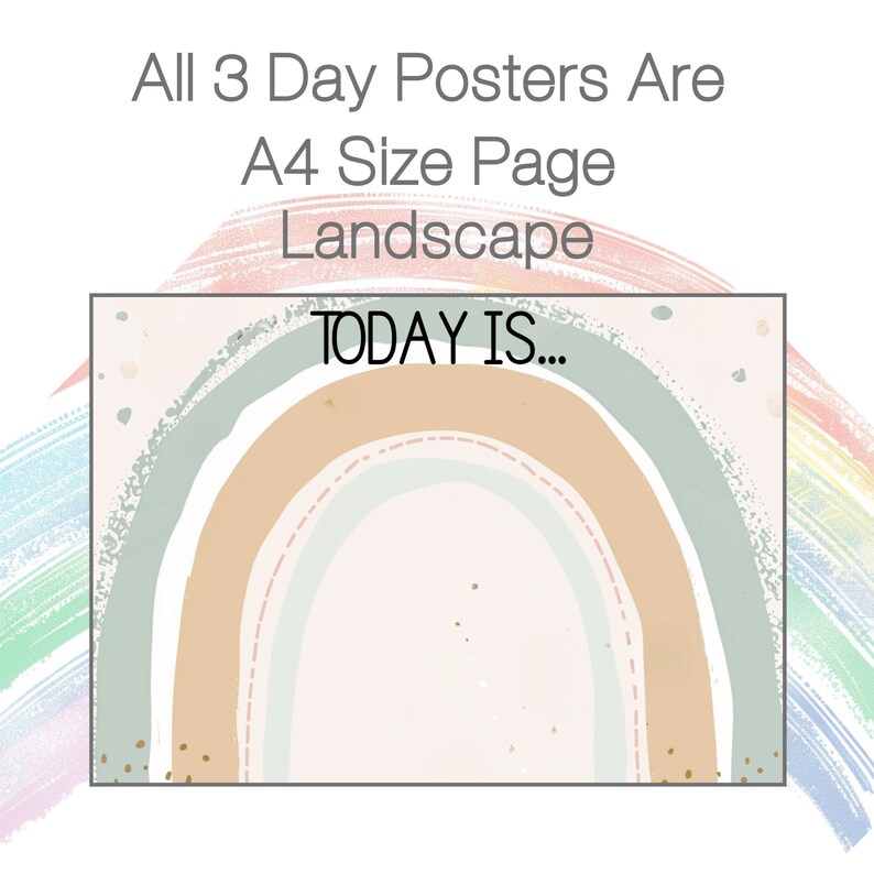 BOHO RAINBOW Classroom Days of the Week and Months of the Year Posters ...