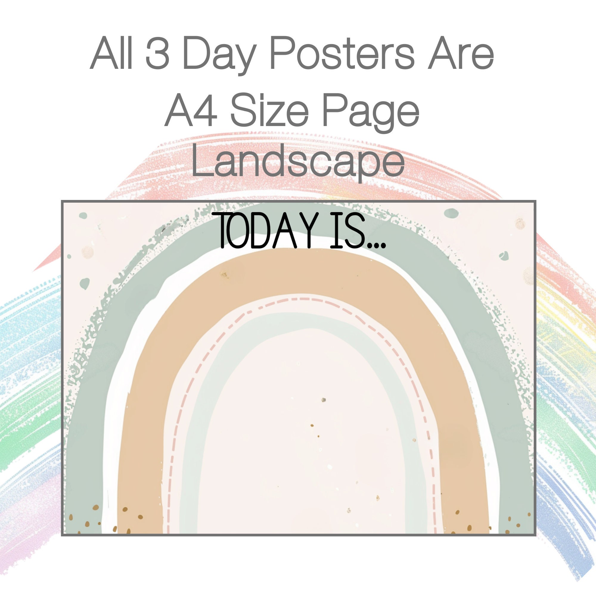 BOHO RAINBOW Classroom Days of the Week and Months of the Year Posters ...