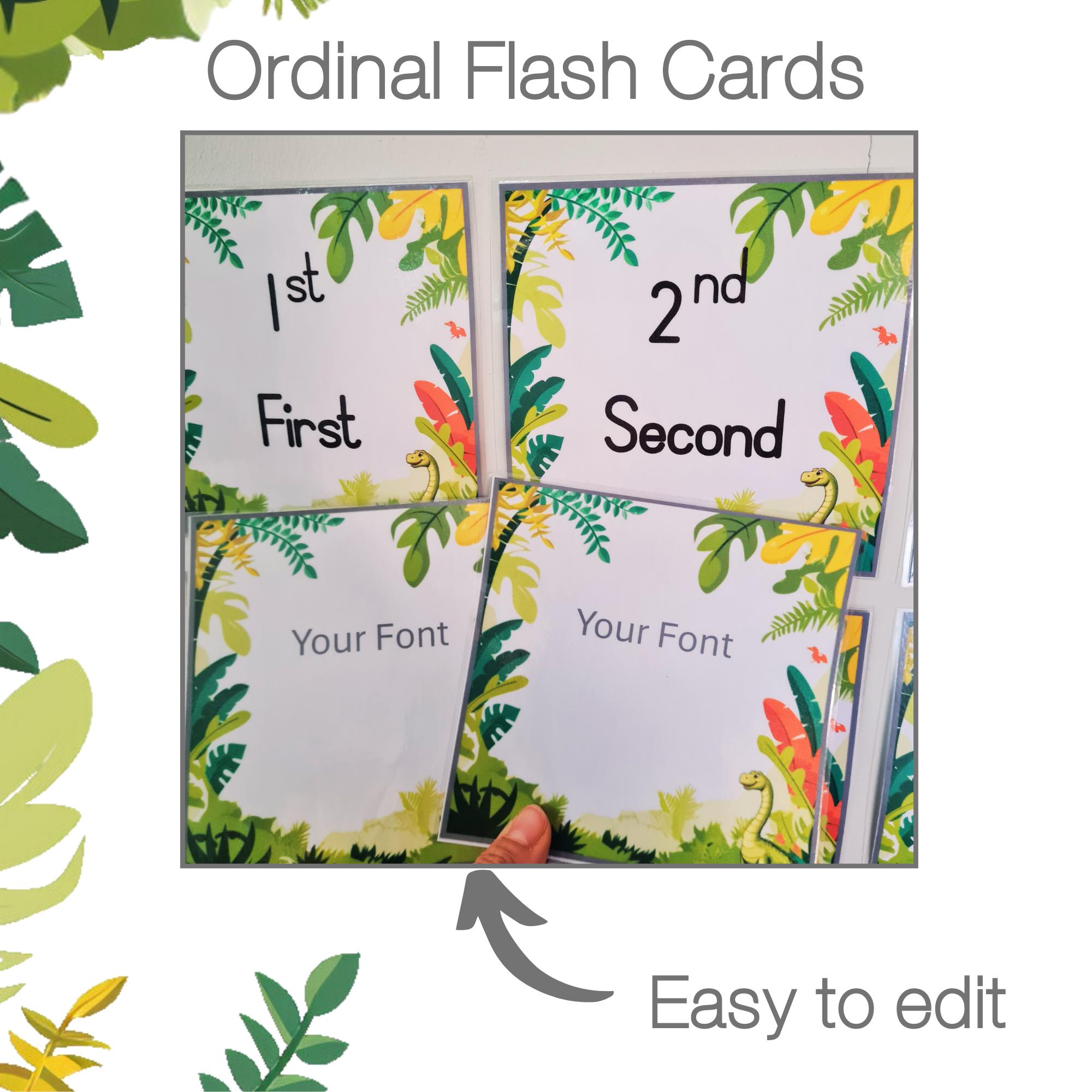 Dinosaur-themed Classroom | Ordinal Numbers Poster | Editable ...