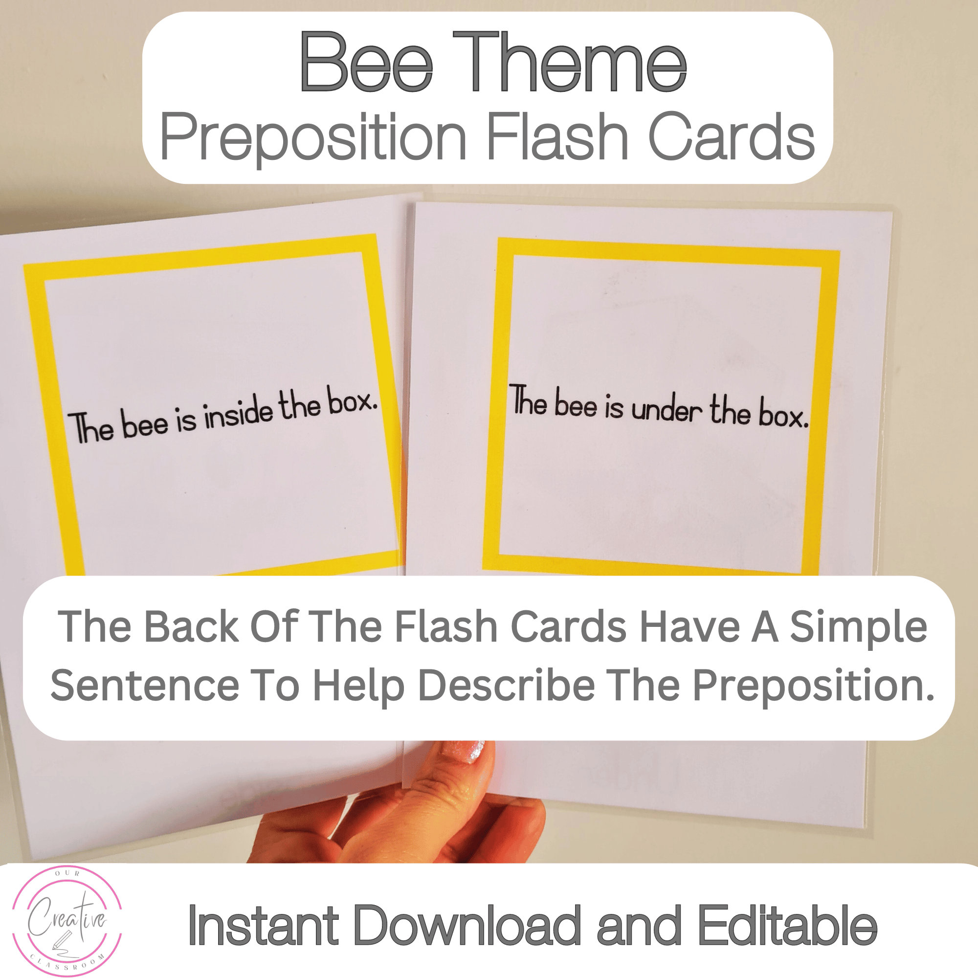 Bee Theme Classroom | Prepositions | Learning Positions With Position ...
