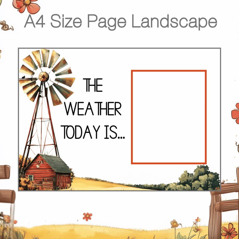 Farm Theme Classroom Kids Weather Chart Printable All Seasons Posters ...