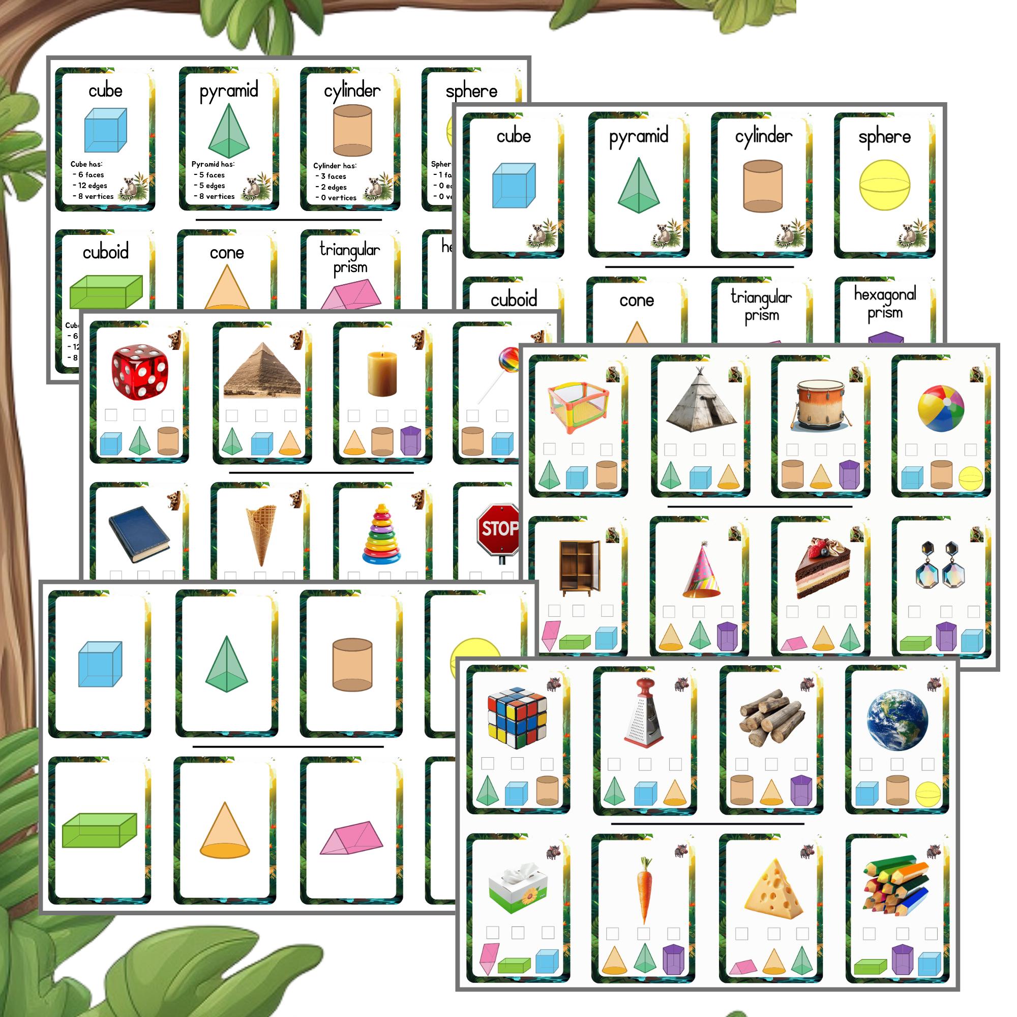 Jungle Classroom Theme | 3D Shapes | Math Shape Posters | Printable 3D ...