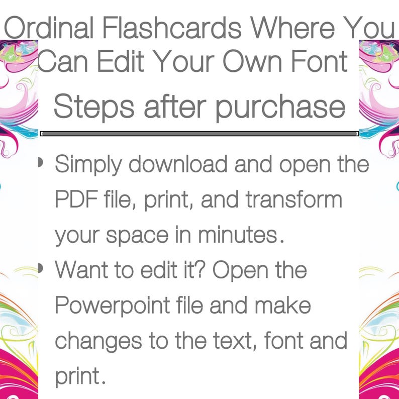 Colorful Classroom Theme | Ordinal Numbers Poster | Editable Flashcards ...