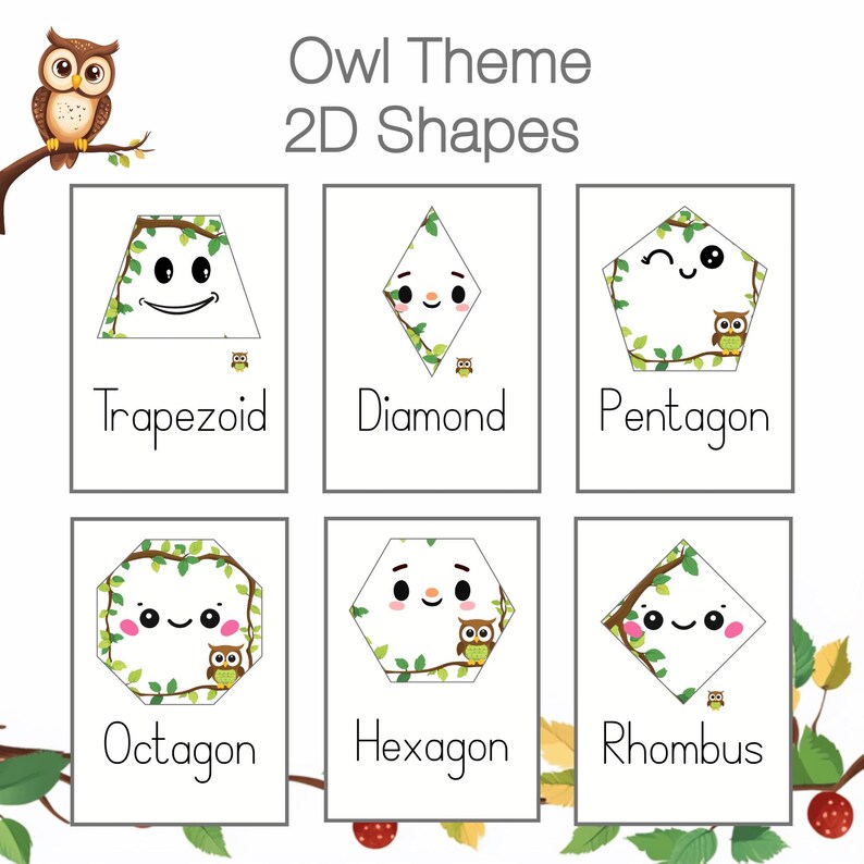 Owl Theme Classroom | 2D Shapes Posters | Classroom Decor | Math Shape ...
