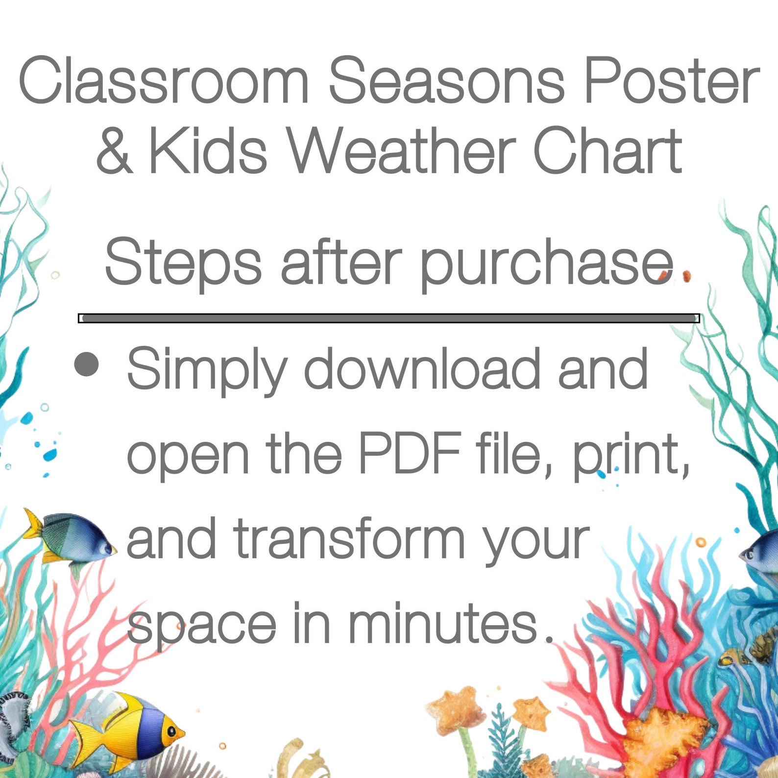 Under the Sea Classroom Theme Kids Weather Chart Printable - All ...