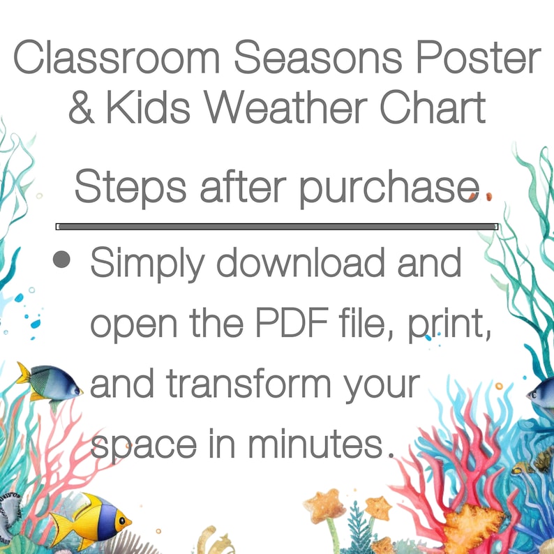 Under the Sea Classroom Theme Kids Weather Chart Printable - All ...
