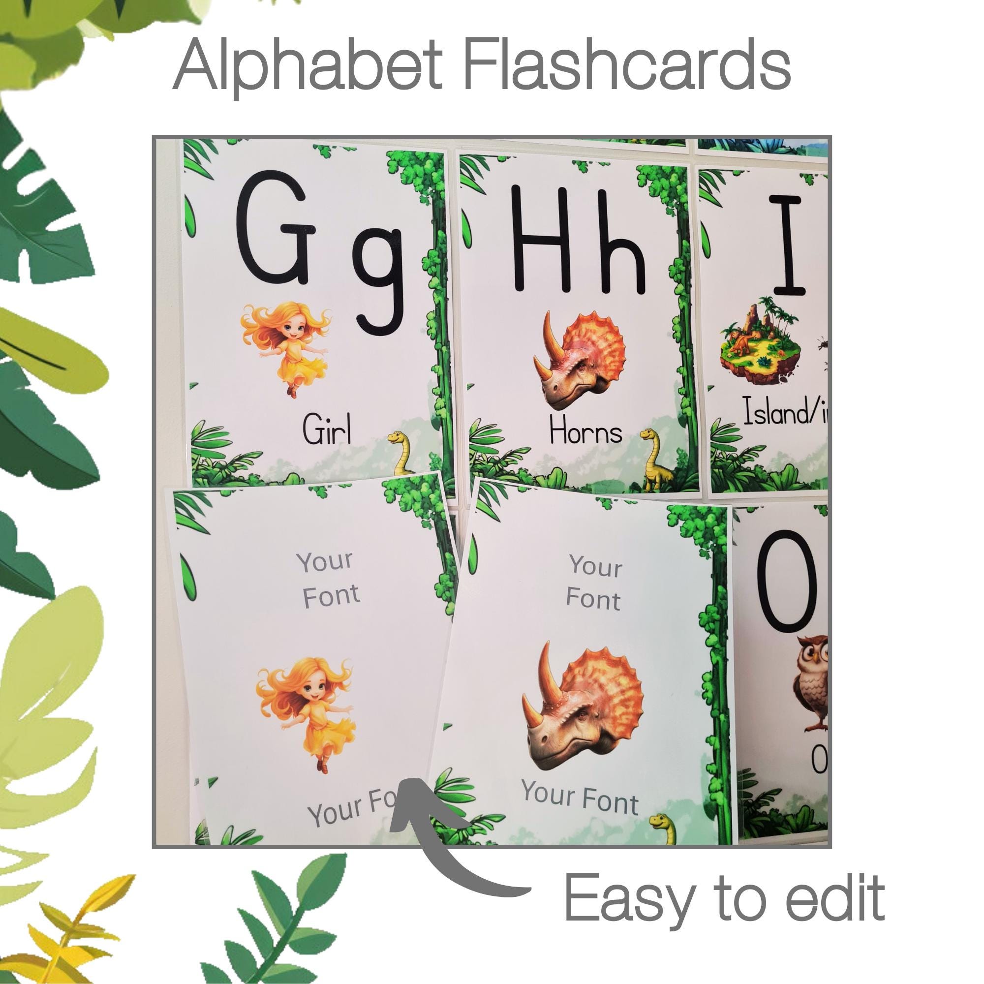 Editable Dinosaur-themed Alphabet Posters | Classroom Decor | Phonics ...