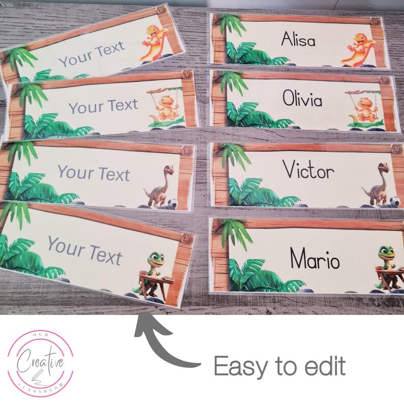 Dinosaur-themed Classroom Name Tags Printable - Name Tags for ...