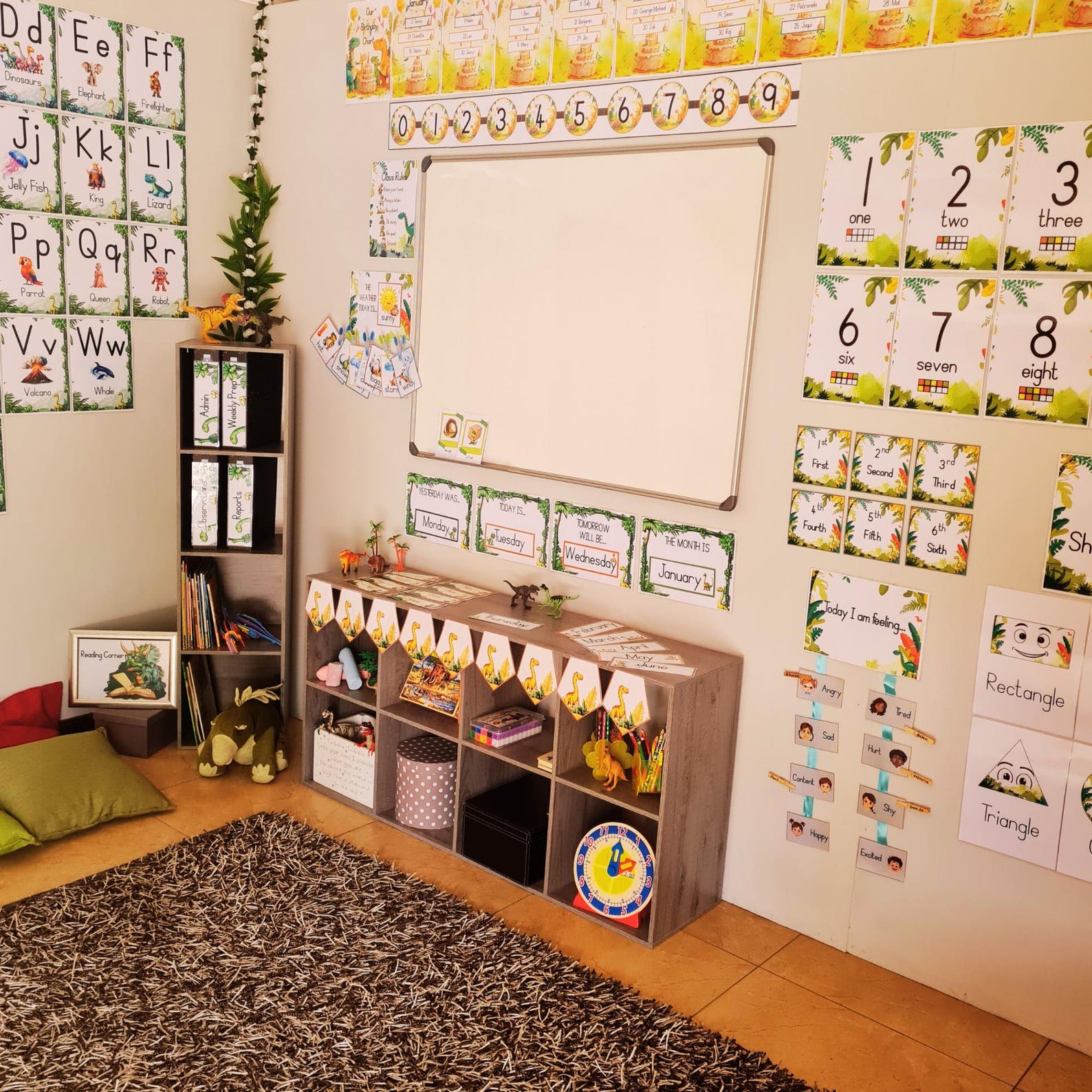 Dinosaur Theme Classroom Days of the Week Poster Printable & Months of ...