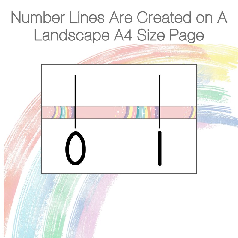 Boho Rainbow Theme Classroom Number Lines 2 Various Styles of Number ...