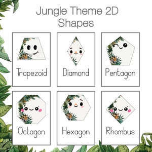 Jungle Classroom Theme | 2D Shapes | Math Shape Posters | Printable 2D ...