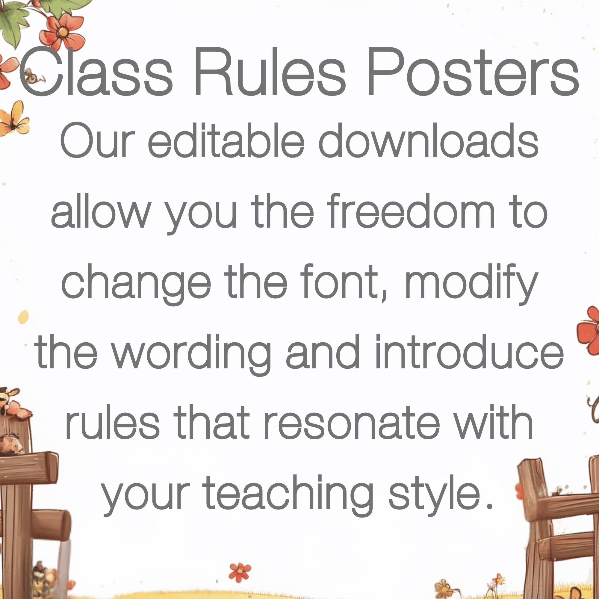 Farm Theme Classroom Rules Posters Printable - Class Rules Posters for ...