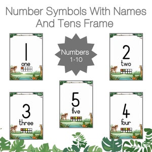 Safari Theme Classroom | Number Flashcards | Number Posters | Editable ...