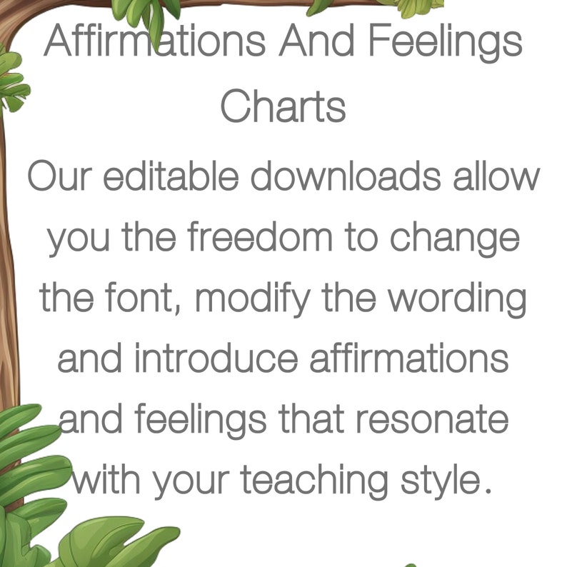 Jungle Classroom Affirmation Station and Feelings Chart for Kids ...